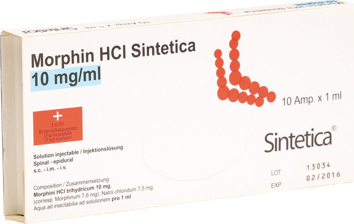 Morphin HCl Sintetica 10mg/ml 10 Ampullen 1ml in der Adler Apotheke
