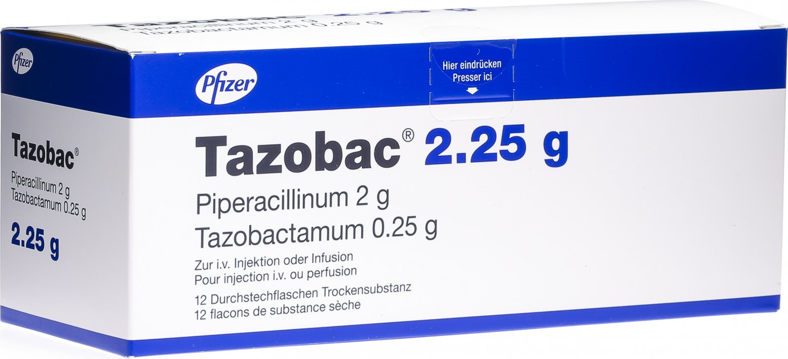 Tazobac Trockensubstanz 2.25g Durchstechflasche 12 Stück in der Adler ...
