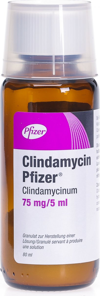 Clindamycin Pfizer Granulat 75mg/5ml Flasche 80ml in der Adler Apotheke