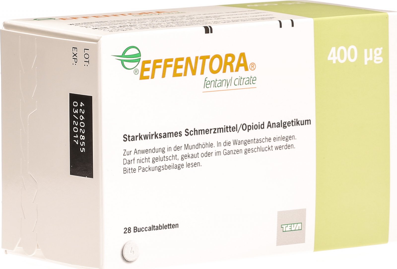 Effentora Buccaltabl 400mcg 28 Stück in der Adler Apotheke