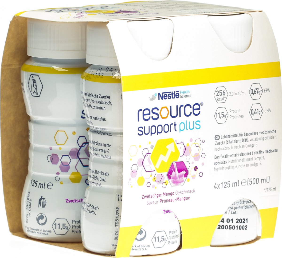 Resource Support Plus Zwetschgen-Mango 4x 125ml in der Adler Apotheke