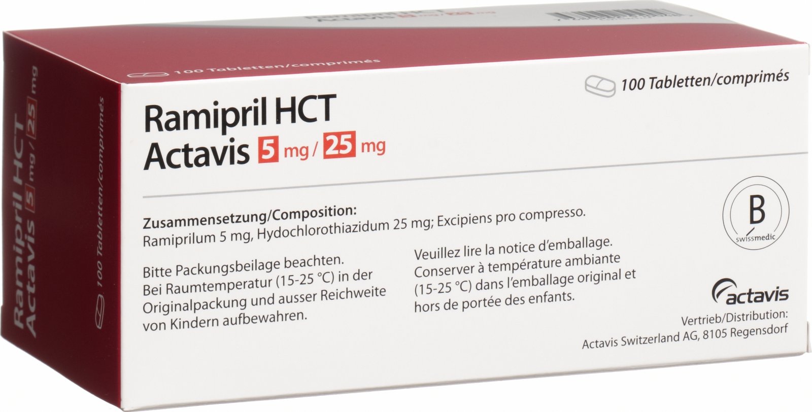 Ramipril HCT Actavis Tabletten 5/25 100 Stück in der Adler Apotheke