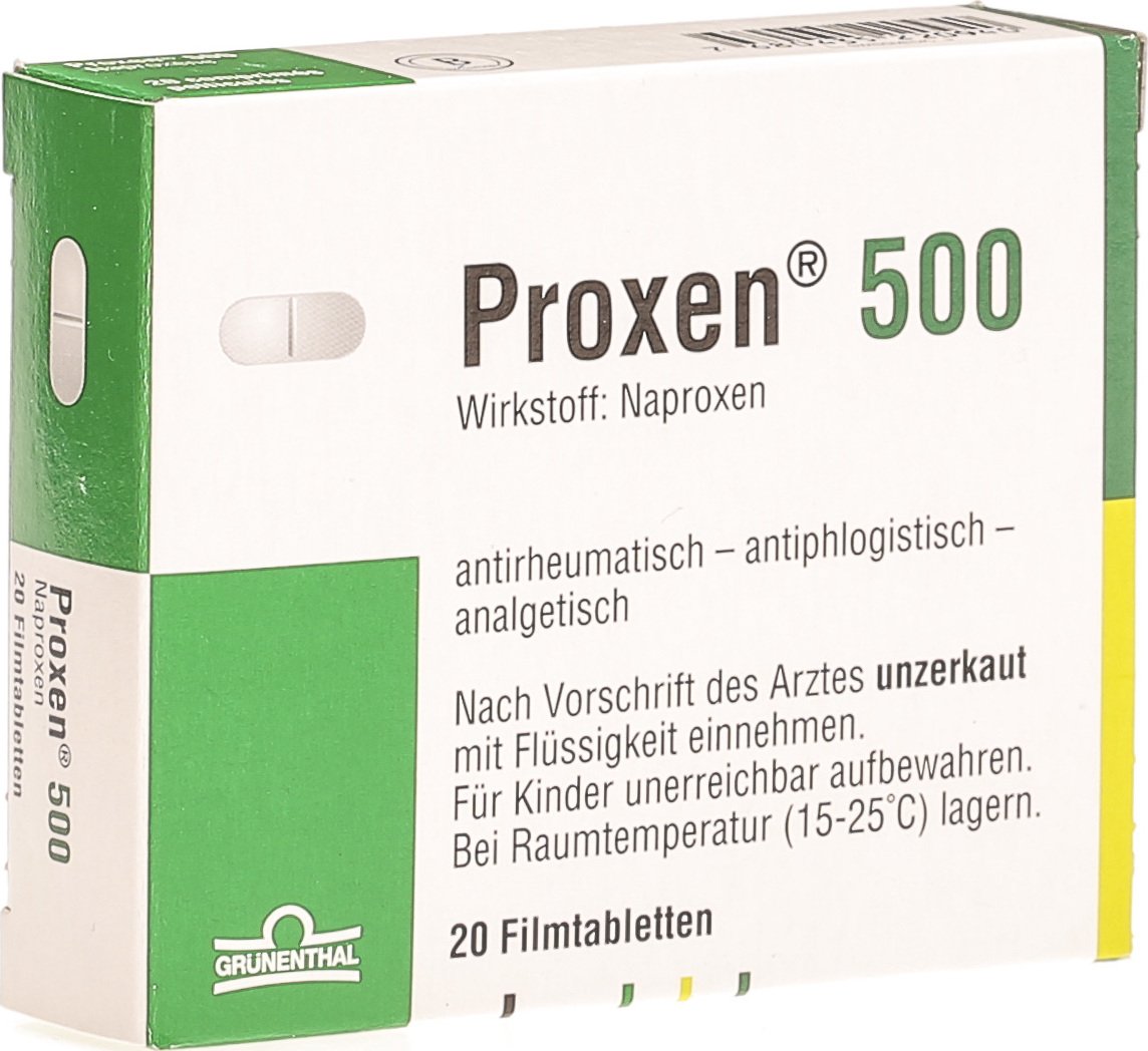 Proxen 500 Filmtabletten 500mg 20 Stück in der Adler Apotheke