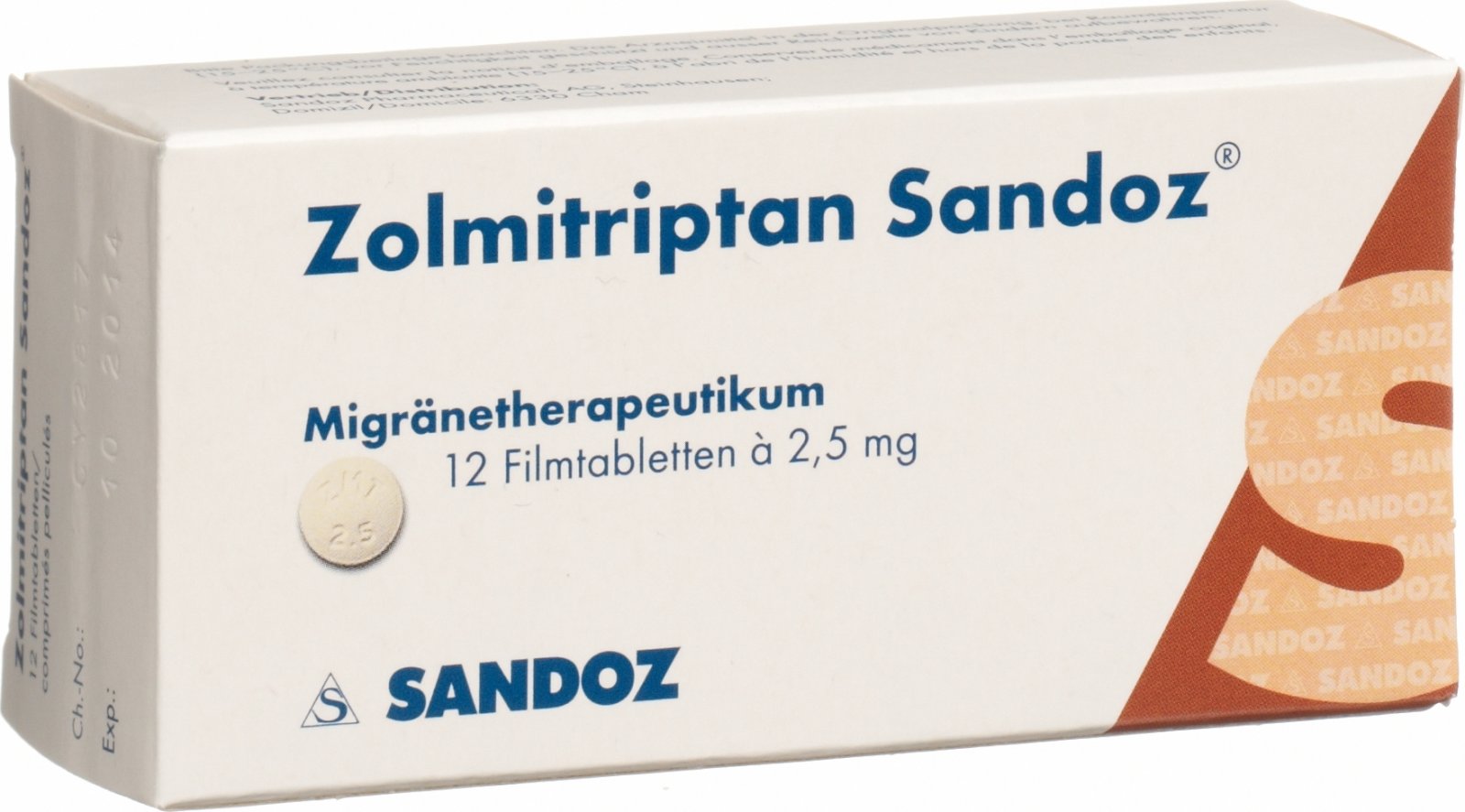 Zolmitriptan Sandoz Filmtabletten 2.5mg 12 Stück in der Adler Apotheke