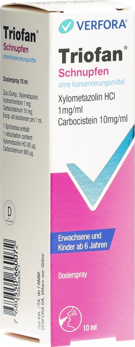 Triofan Schnupfen ohne Konservierungsmittel Spray Erwachsene/Kind 10ml ...