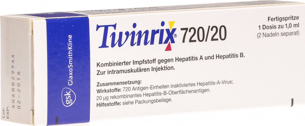 Twinrix 720/20 Injektionssuspension Fertigspritze 1ml in der Adler Apotheke