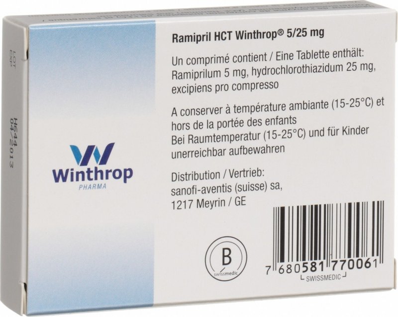 Ramipril HCT Winthrop Tabletten 5/25 20 Stück in der Adler Apotheke
