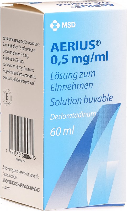 Aerius Loesung Zum Einnehmen 0.5mg/ml 60ml in der Adler Apotheke