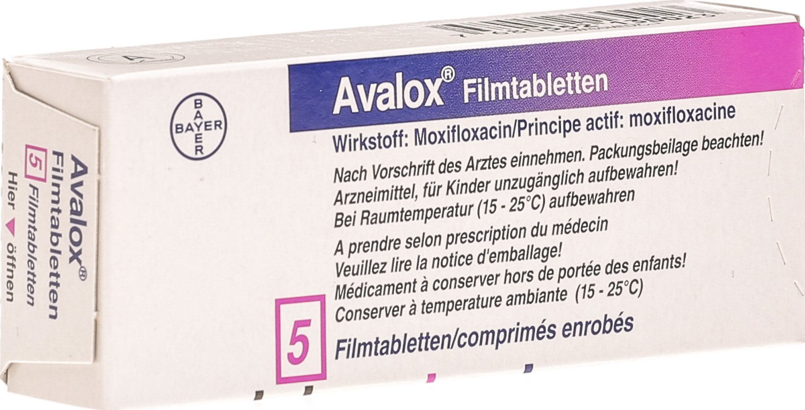 Avalox Filmtabletten 400mg 5 Stück in der Adler Apotheke