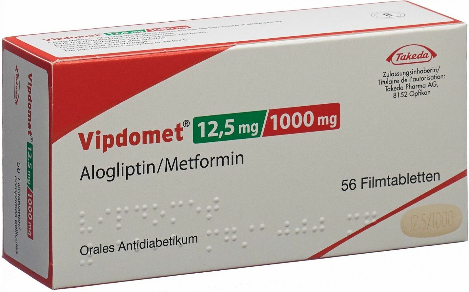 Vipdomet Filmtabletten 12.5/1000mg 56 Stück in der Adler Apotheke