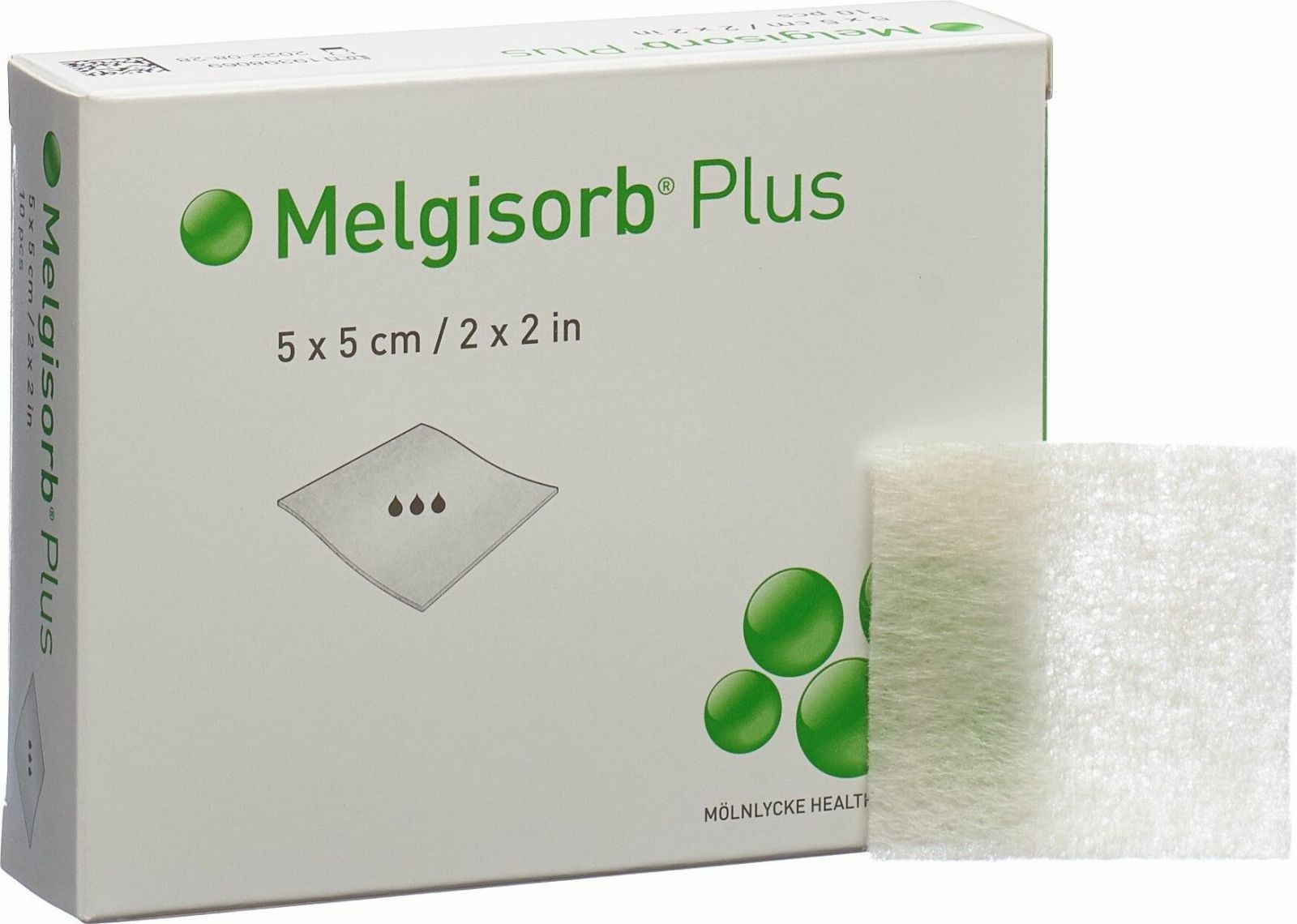 Melgisorb Plus Alginat-Verband 5x5cm Steril 10 Stück in der Adler Apotheke
