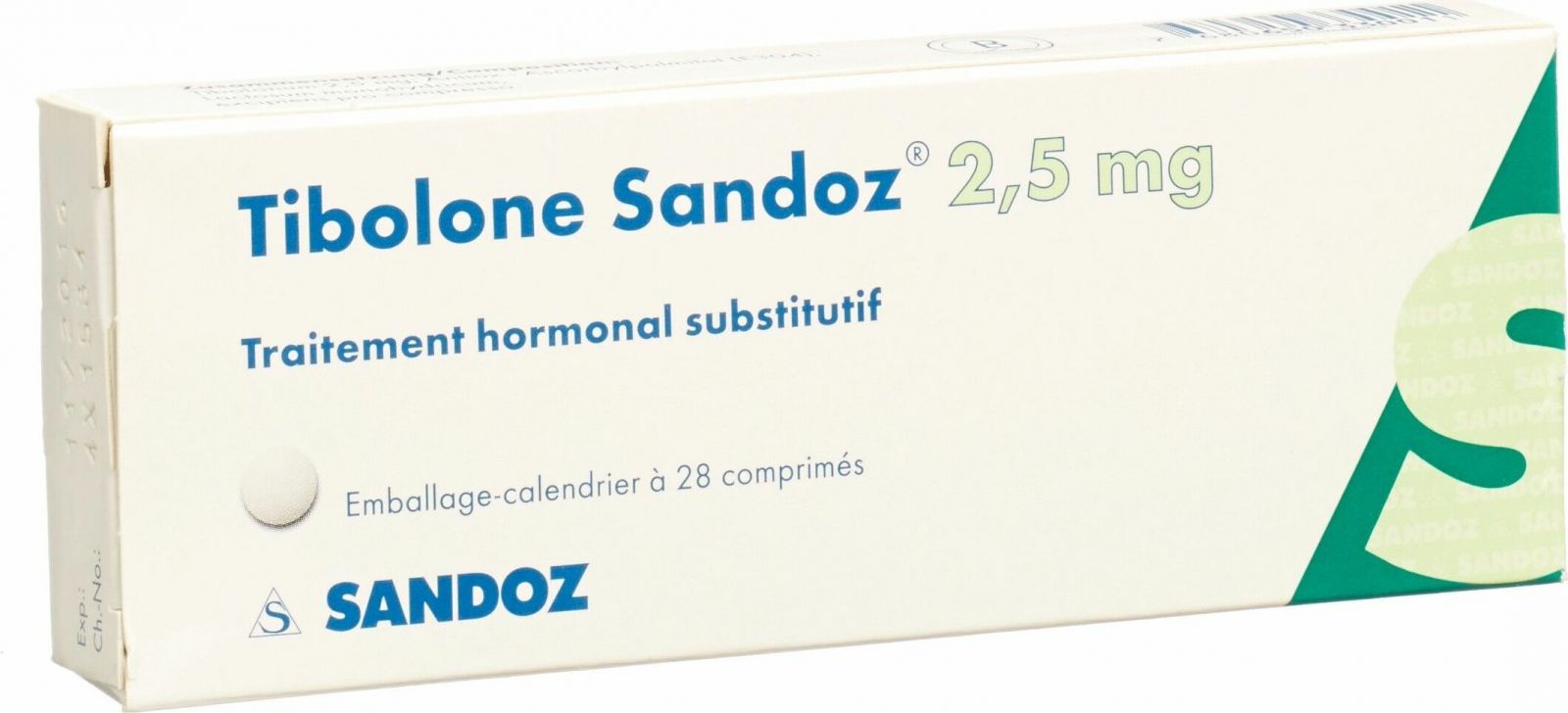 Tibolon symptome, Tibolon Sandoz® 2,5 mg, Tabletten