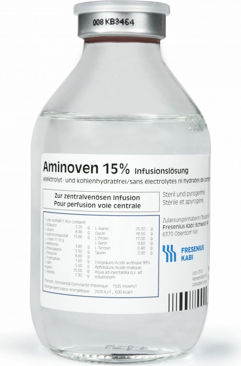 Aminoven Infusionslösung 15% 10 Glasflasche 250ml in der Adler Apotheke