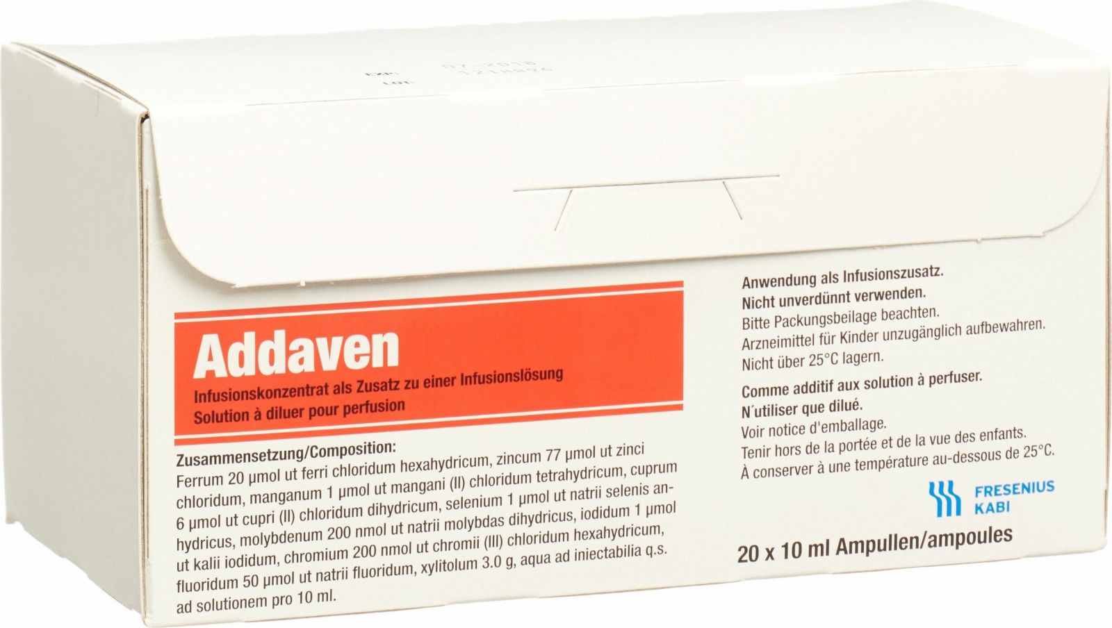 Addaven Infusionskonzentrat 20 Ampullen 10ml in der Adler Apotheke