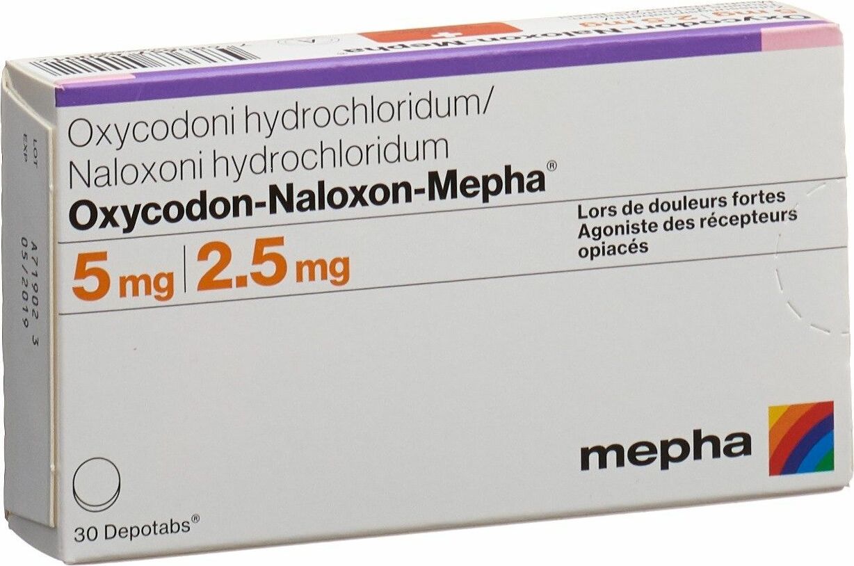 Oxycodon-naloxon Mepha Depotabs 5mg/2.5mg 30 Stück in der Adler Apotheke