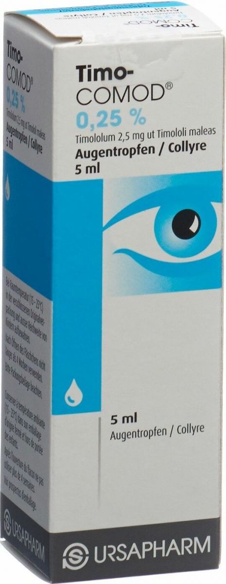 Timo-comod Augentropfen 0.25% Flasche 5ml in der Adler Apotheke