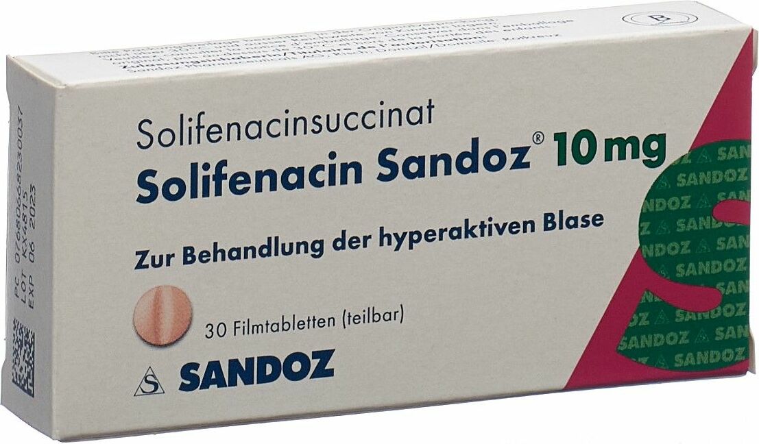 Solifenacin Sandoz Filmtabletten 10mg 30 Stück in der Adler Apotheke