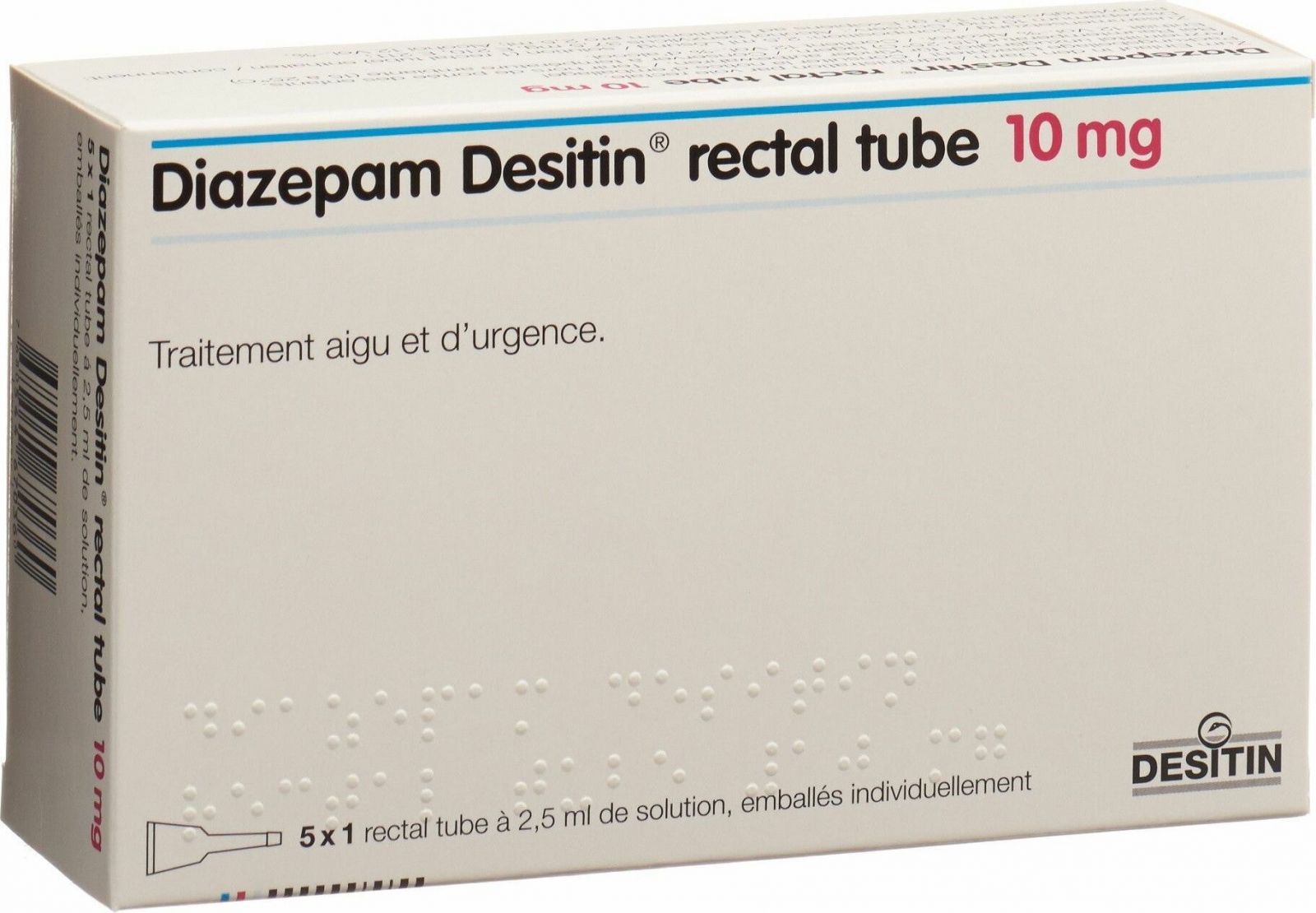 Diazepam Desitin Rectal Tube 10mg 5x 2.5ml in der Adler Apotheke