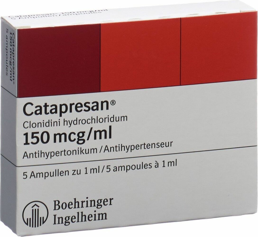 Catapresan Injektionslösung 150mcg/ml 5 Ampullen 1ml in der Adler Apotheke
