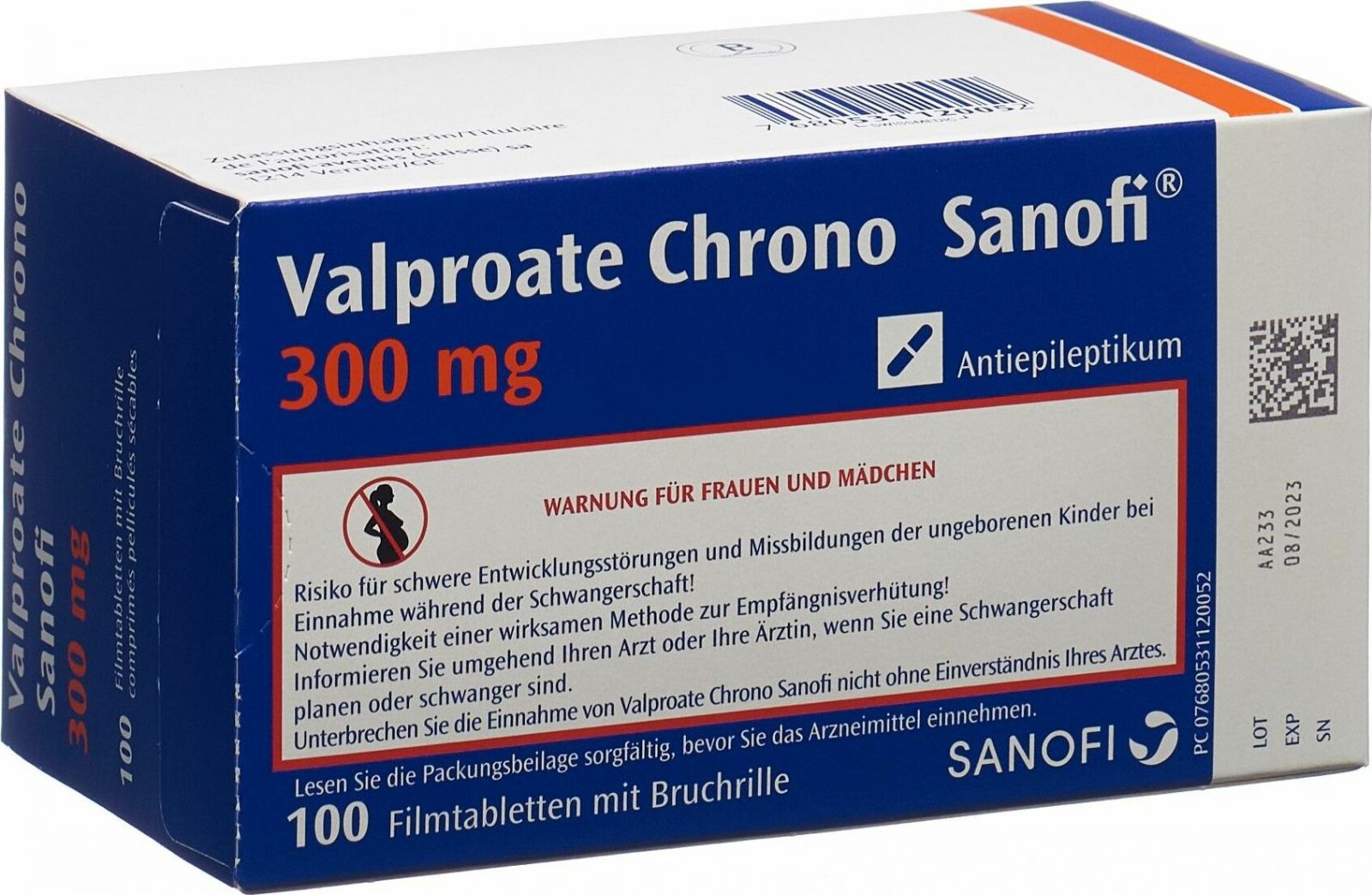 Valproate Chrono Sanofi Filmtabletten 300mg 100 Stück in der Adler Apotheke