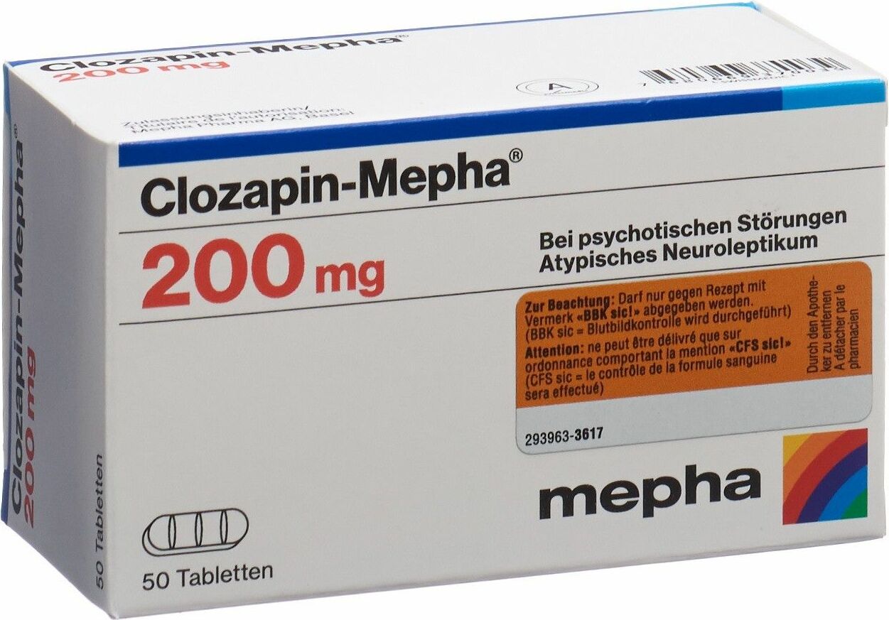 Clozapin Mepha Tabletten 200mg 50 Stück in der Adler Apotheke