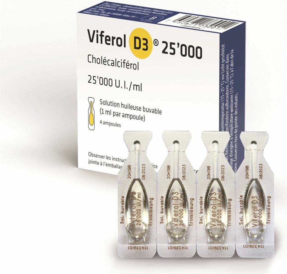 Viferol D3 Lösung 25000 Ie/ml Ampullen 4 Stück in der Adler Apotheke
