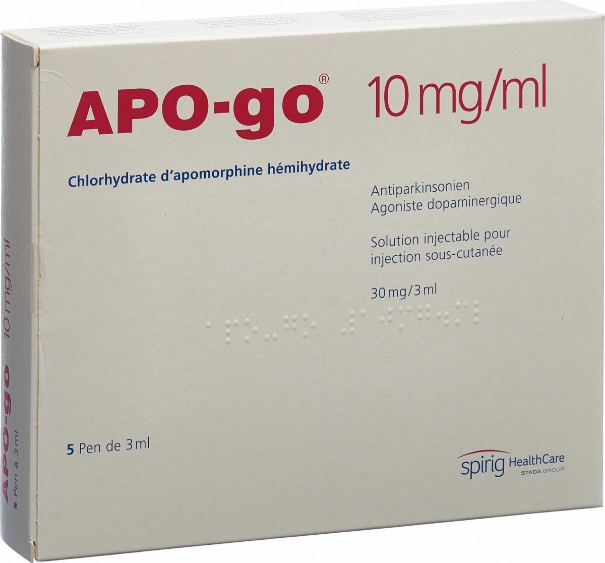 Apo-go Injektionslösung 30mg/3ml Pen 5x 3ml in der Adler Apotheke