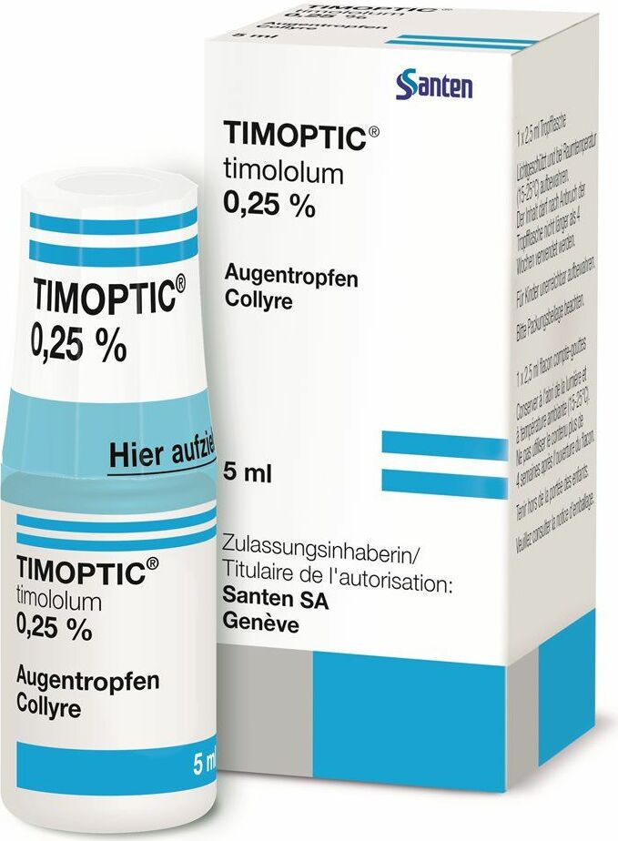 Timoptic Augentropfen 0.25% (neu) Flasche 5ml in der Adler Apotheke