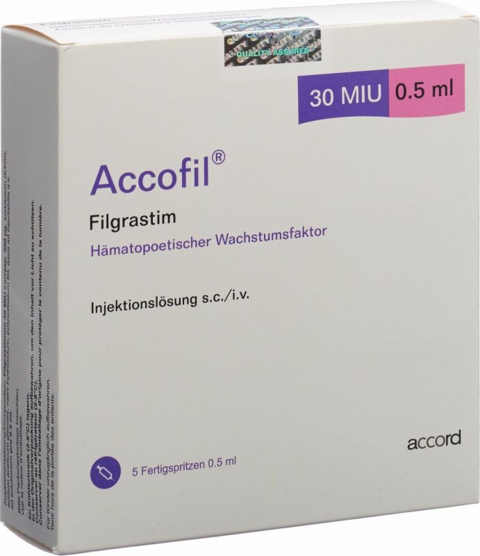 Accofil Injektionslösung 300mcg/0.5ml Fertigspritze 5x 0.5ml in der ...