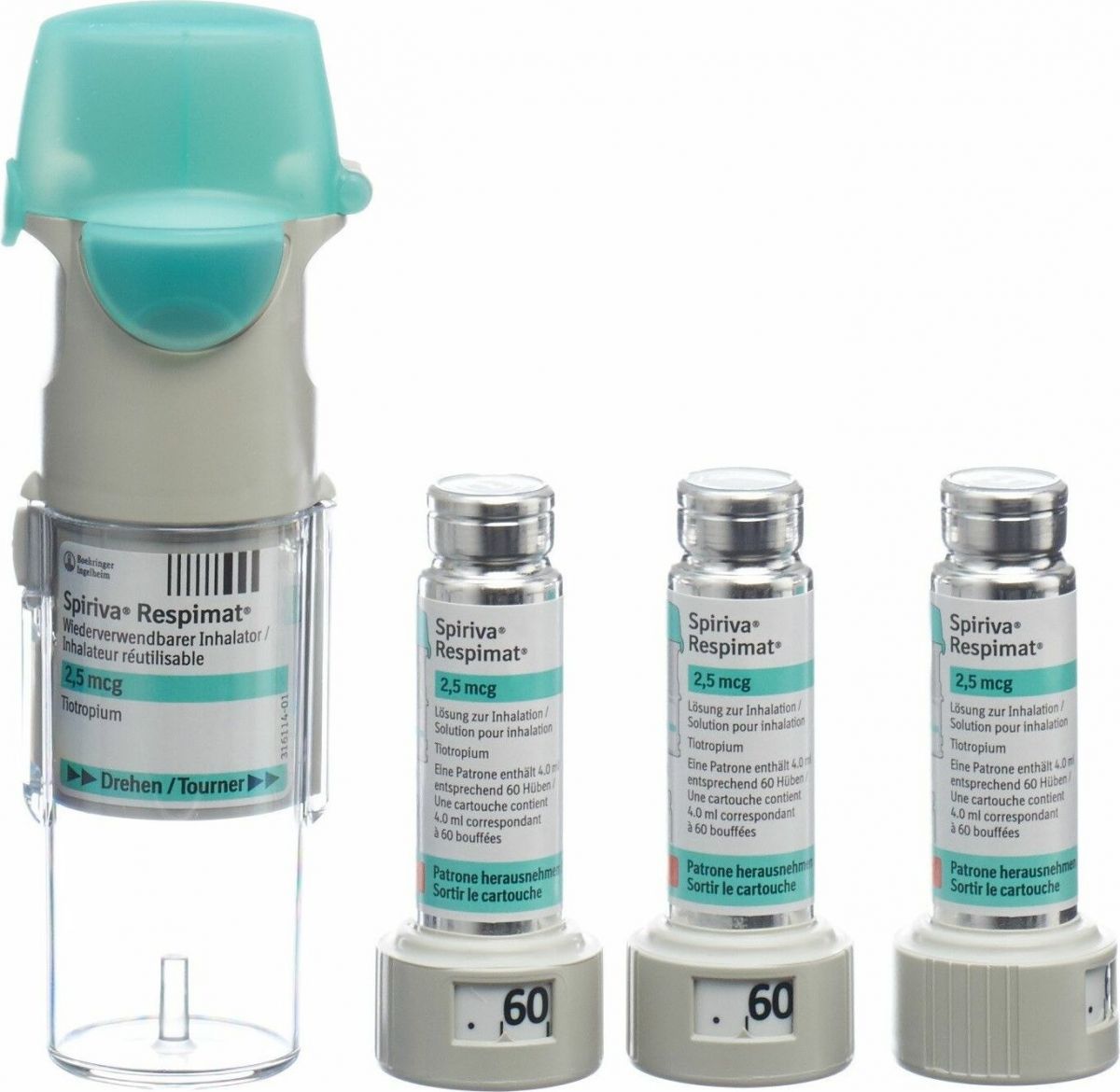 Spiriva Respimat 2.5 Mcg/hub Wiederverw 3x 60 Dos in der Adler Apotheke