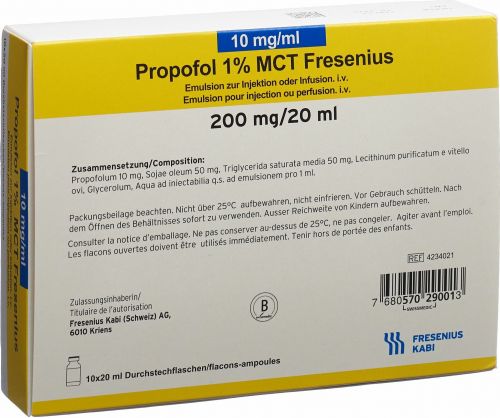 Propofol 1% Mct Fresenius 200mg/20ml Flasche 10 Stück in der Adler Apotheke
