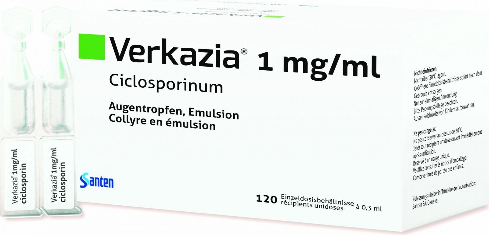 Verkazia Augentropfen 120 Monodosen 0.3ml in der Adler Apotheke