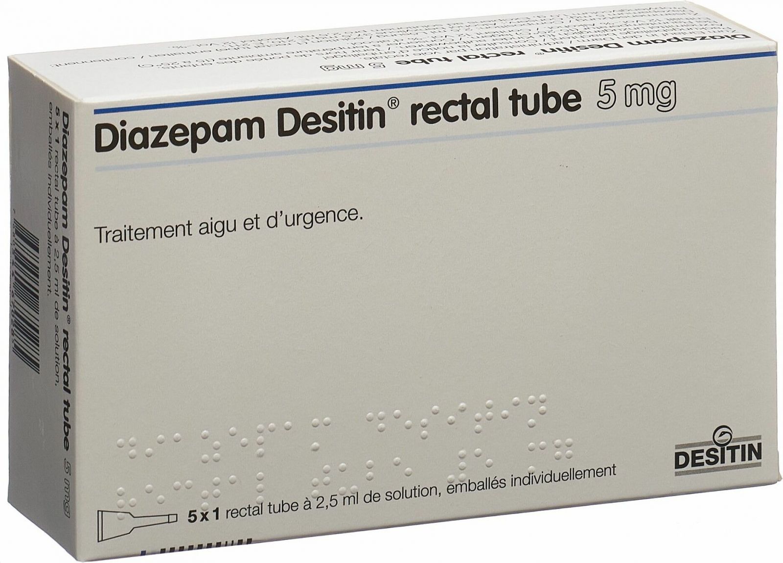 Diazepam Desitin Rectal Tube 5mg 5x 2.5ml in der Adler Apotheke