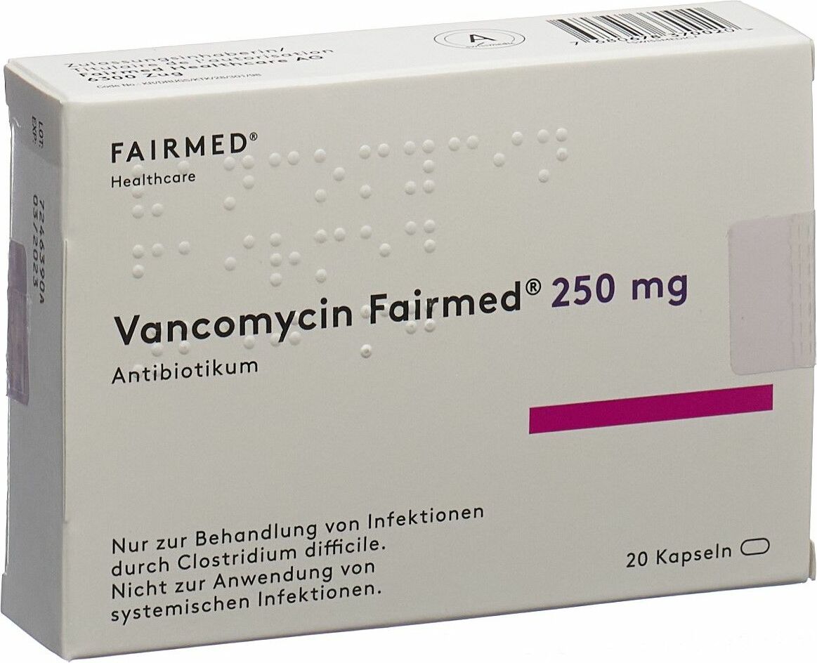 Vancomycin Fairmed Kapseln 250mg 20 Stück in der Adler Apotheke