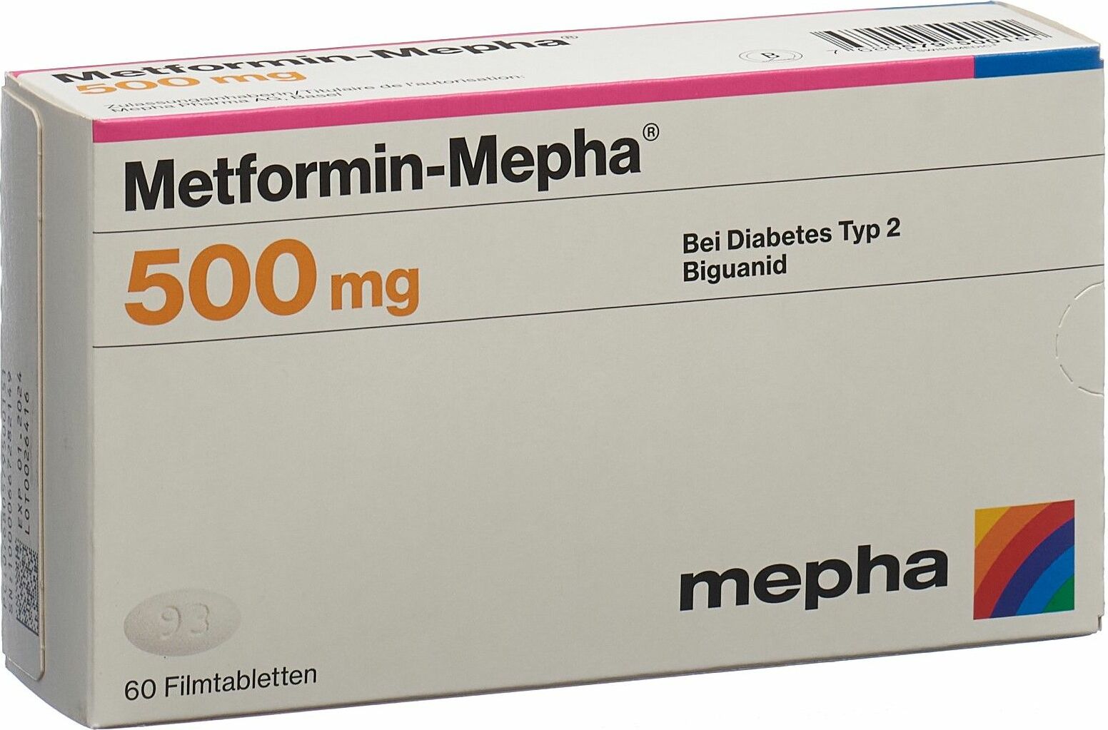 Metformin Mepha Filmtabletten 500mg 60 Stück in der Adler Apotheke