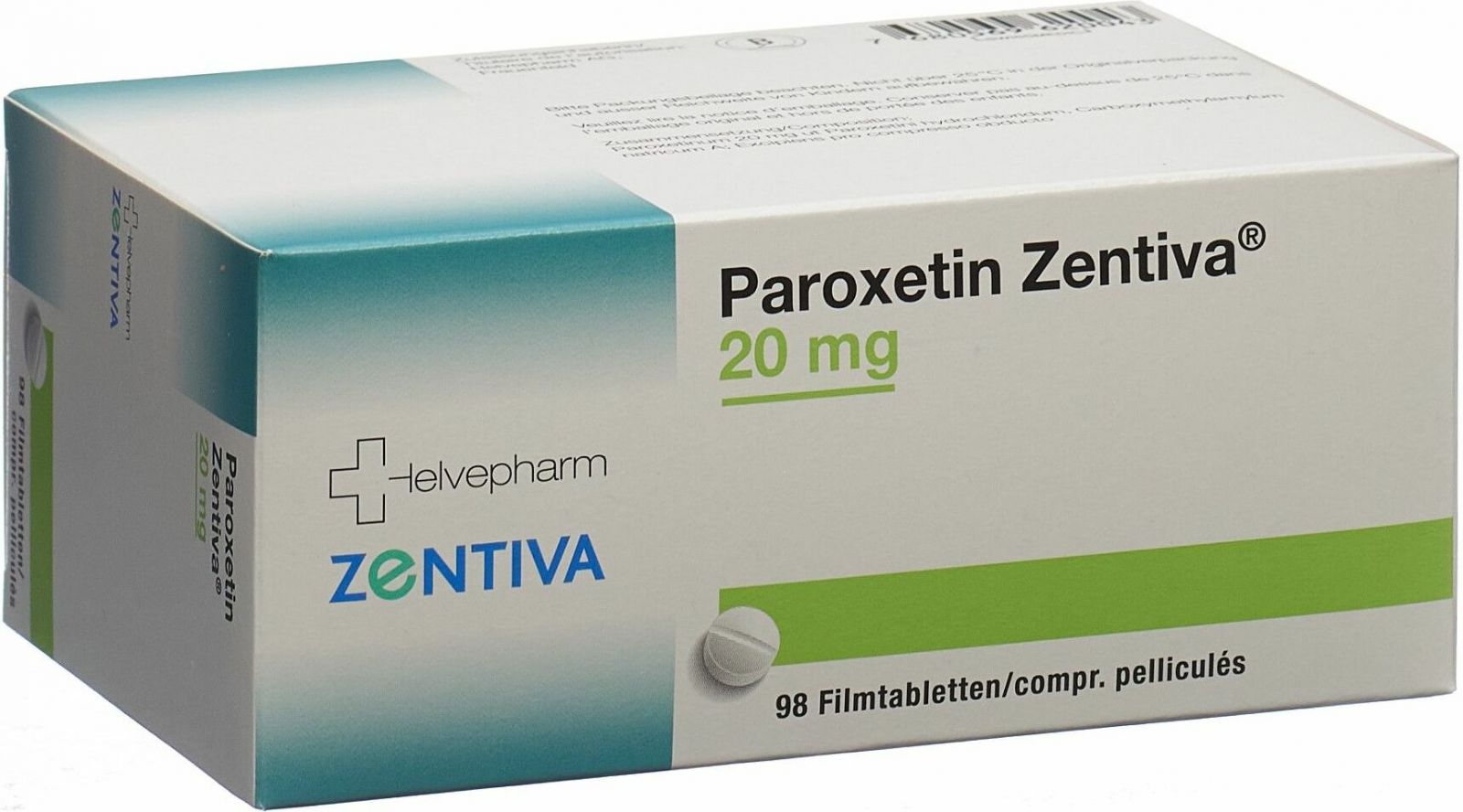 Paroxetin Zentiva Filmtabletten 20mg 98 Stück in der Adler Apotheke