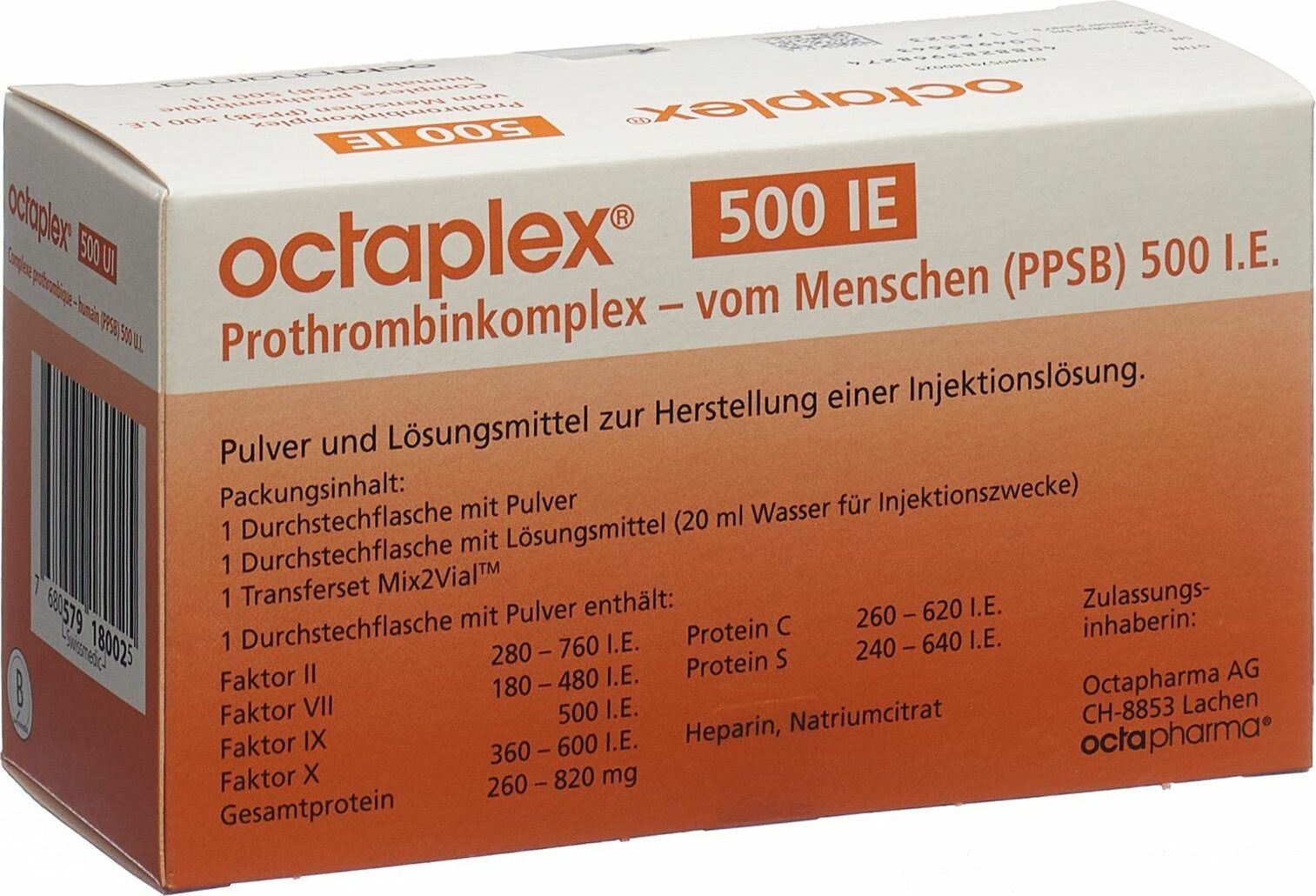 Octaplex 1000 Trockensubstanz C Solv Durchstechflasche in der Adler ...