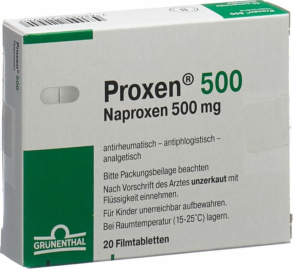 Proxen 500 Filmtabletten 500mg 20 Stück in der Adler Apotheke