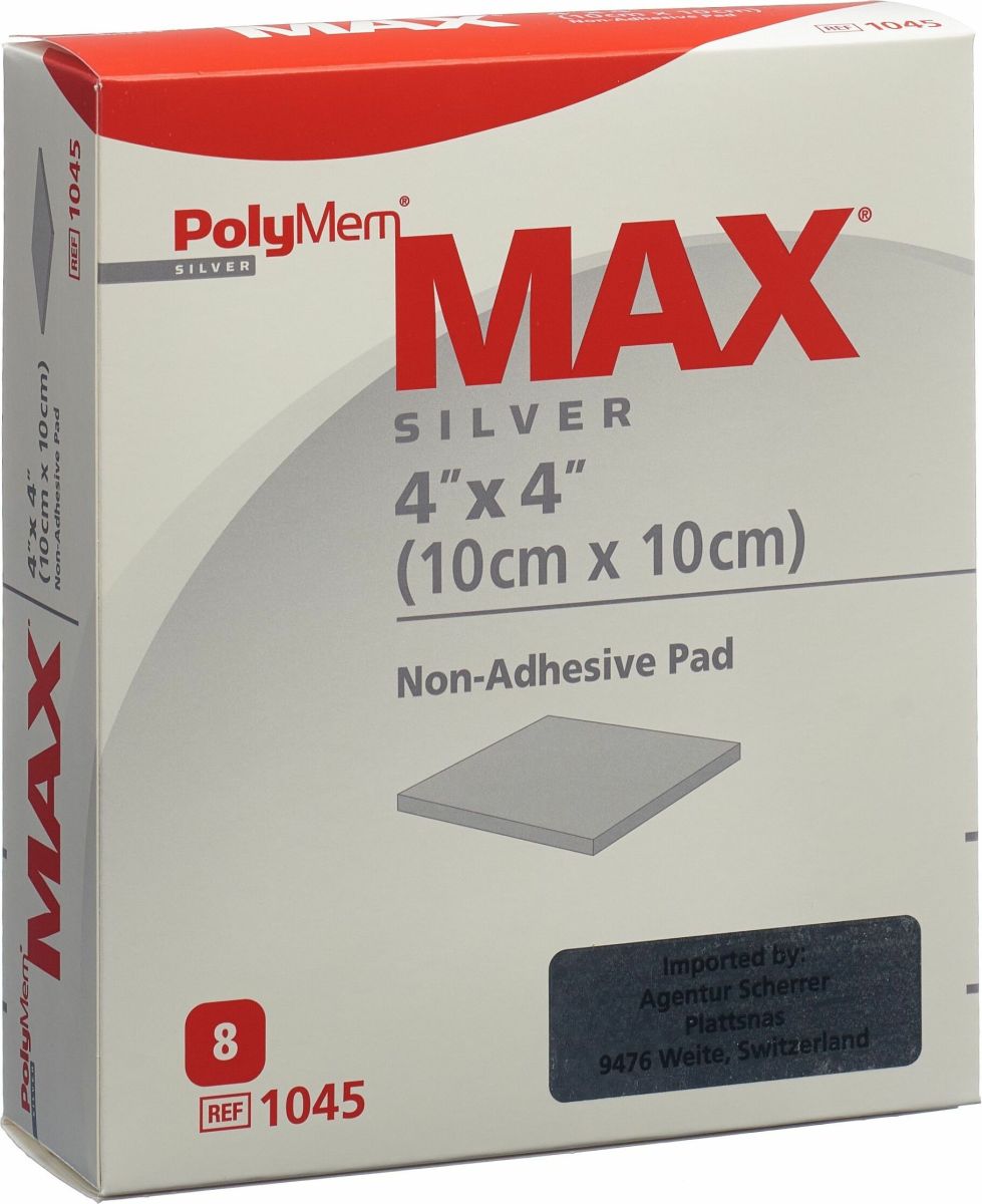 Polymem Max Silver Superabsorber 10x10cm 8 Stück in der Adler Apotheke