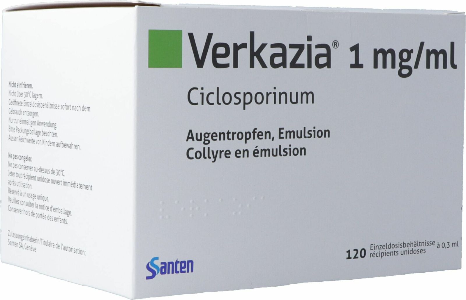 Verkazia Augentropfen 120 Monodosen 0.3ml in der Adler Apotheke