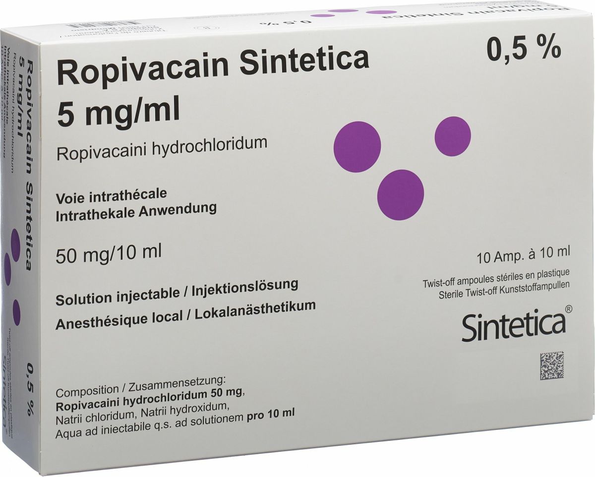 Ropivacain Sintetica 5mg/ml 10ml Ampullen 10 Stück in der Adler Apotheke