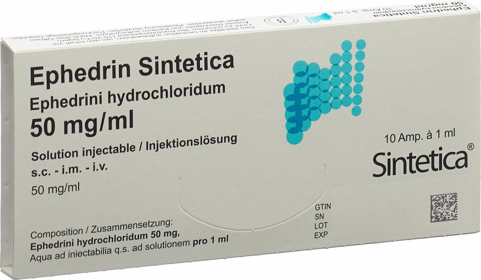 Ephedrin Sintetica Injektionslösung 50mg/ml 10 Ampullen 1ml in der ...