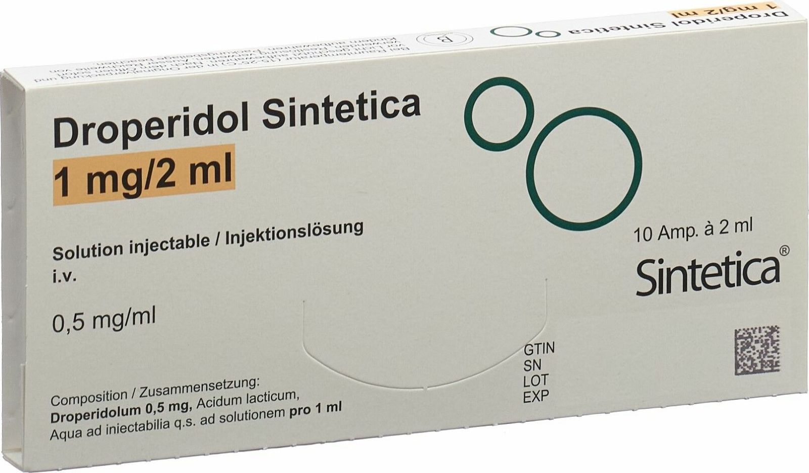 Droperidol Sintetica 1mg 10 Ampullen 2ml in der Adler Apotheke