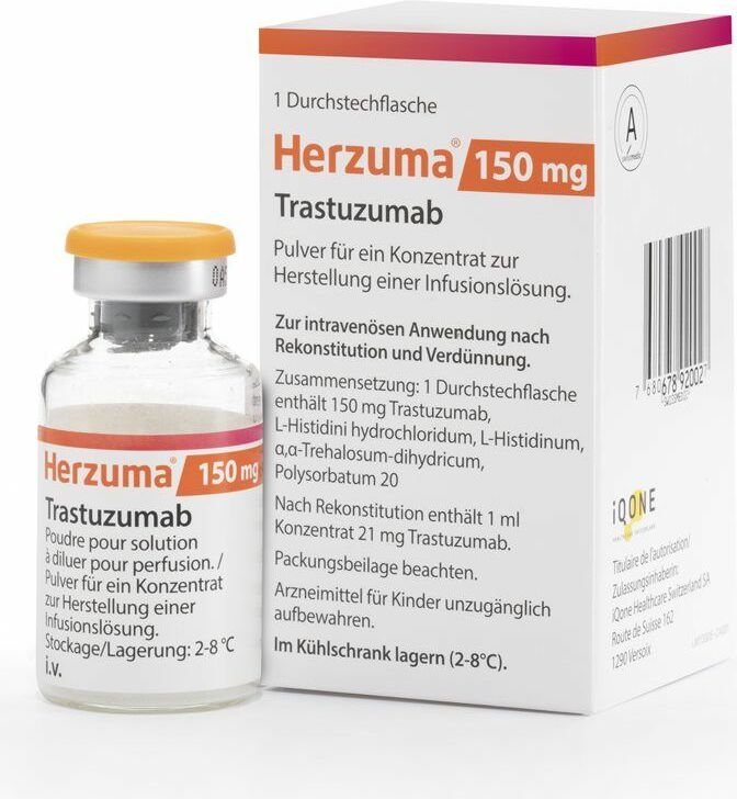 Herzuma Trockensubstanz 150mg Durchstechflasche in der Adler Apotheke
