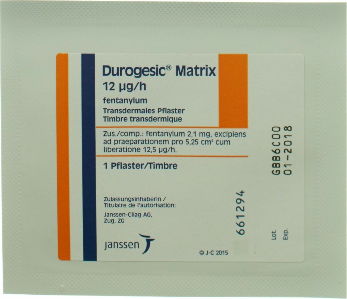 Durogesic Matrix Matrixpfl 12 Mcg/h 5 Stück in der Adler Apotheke