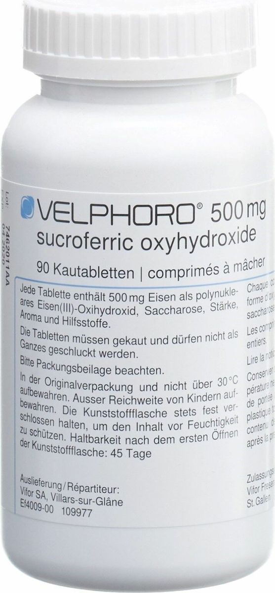 Velphoro Kautabletten 500mg Flasche 90 Stück in der Adler Apotheke
