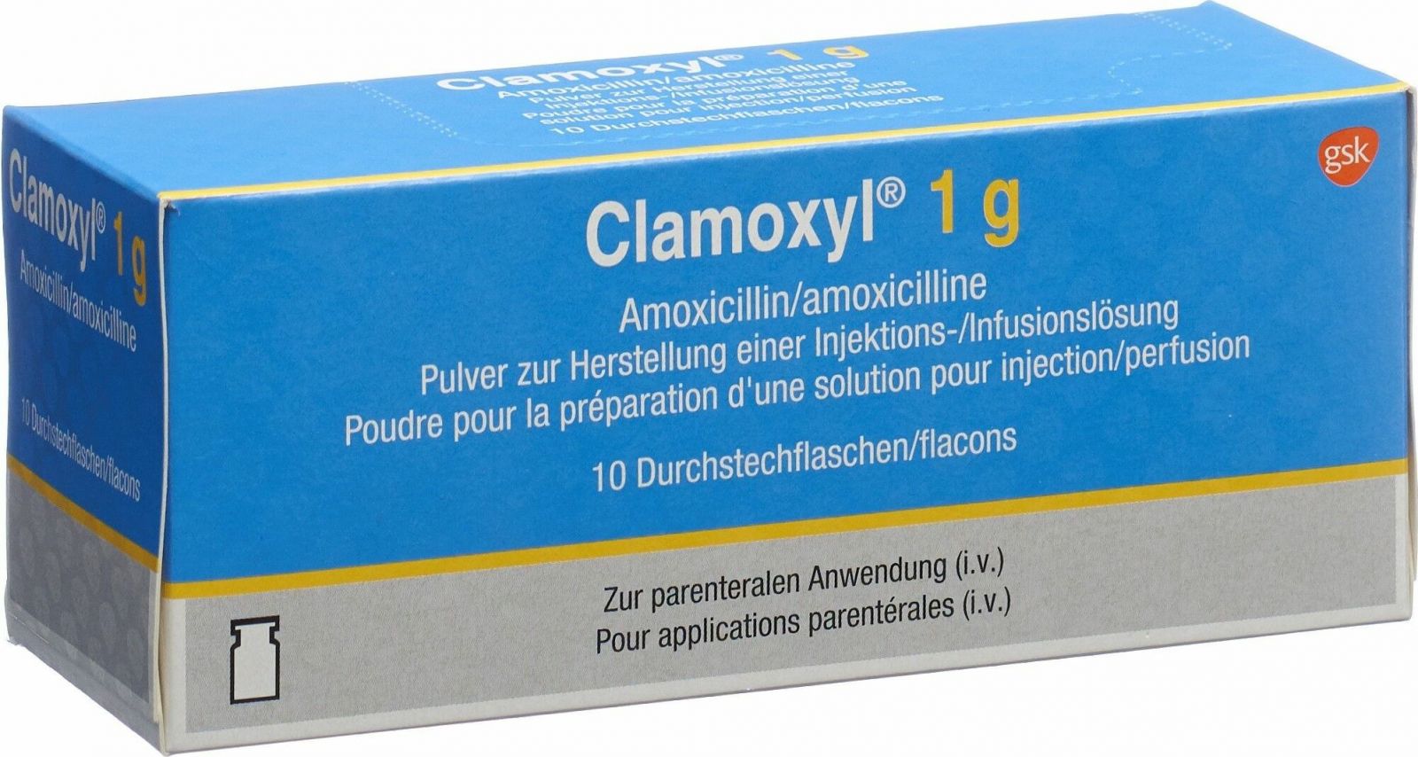 Clamoxyl Trockensubstanz 1g Durchstechflasche 10 Stück in der Adler ...