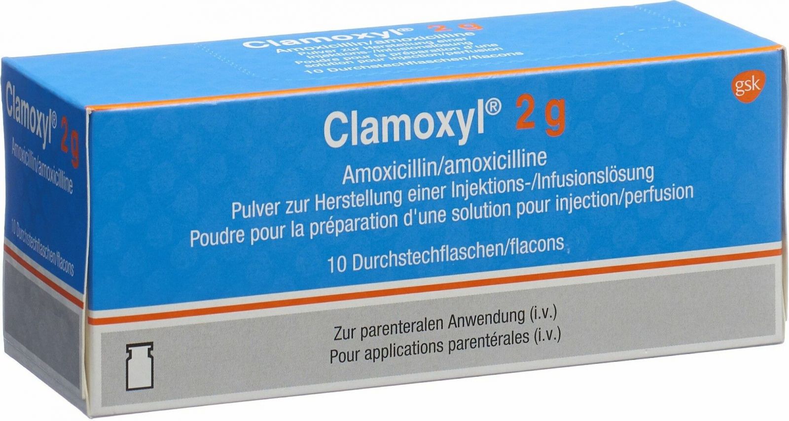Clamoxyl Trockensubstanz 2g Durchstechflasche 10 Stück in der Adler ...