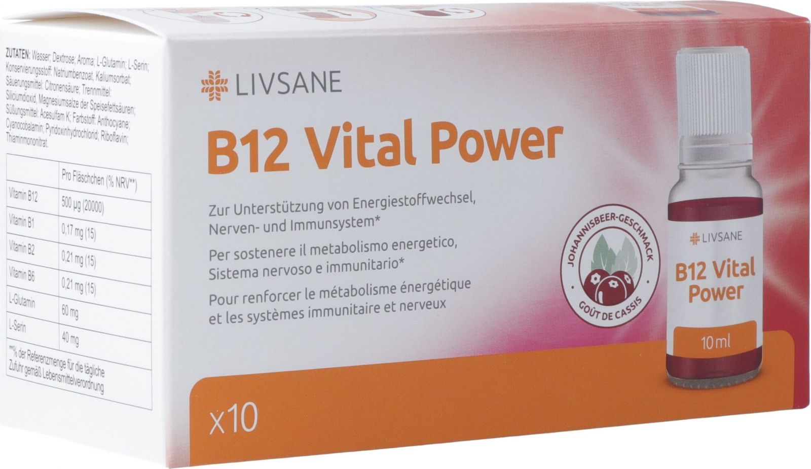 Livsane B12 Vital Power 10 Ampullen 10ml in der Adler Apotheke