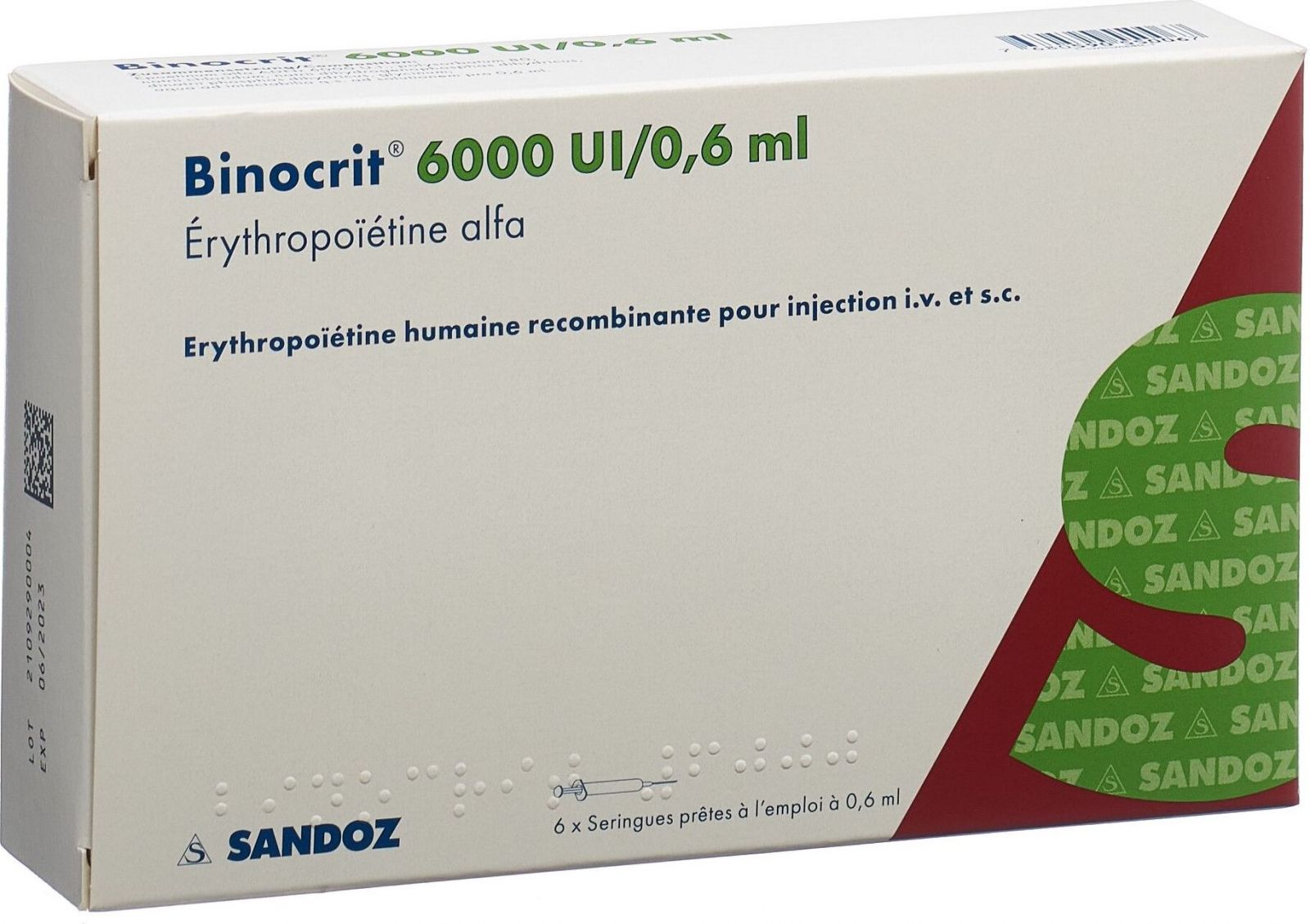 Binocrit Injektionslösung 6000 E/0.6ml 6 Fertigspritzen 0.6ml in der ...